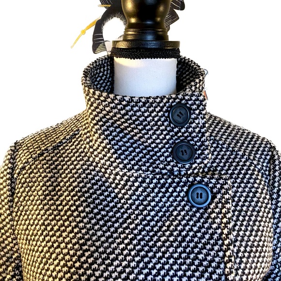 Jackets & Coats | Vintage Stylish Black And White Checkered Peacoat Medium | Poshmark